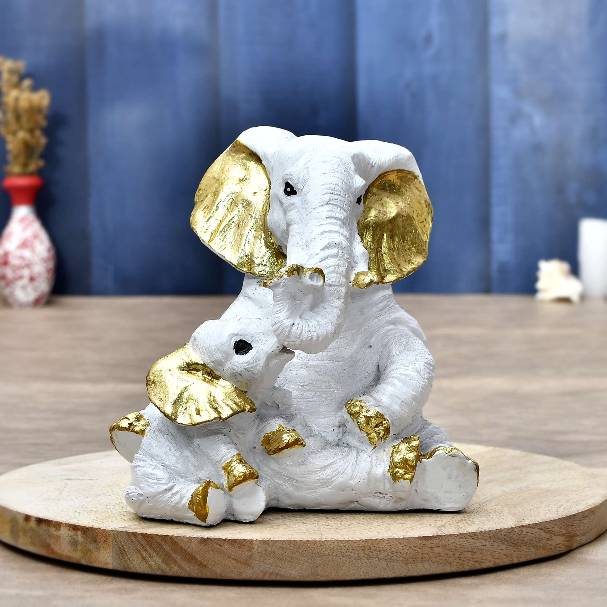 Small Elephant Family Mom and Baby Sculpture – sayonamcraft